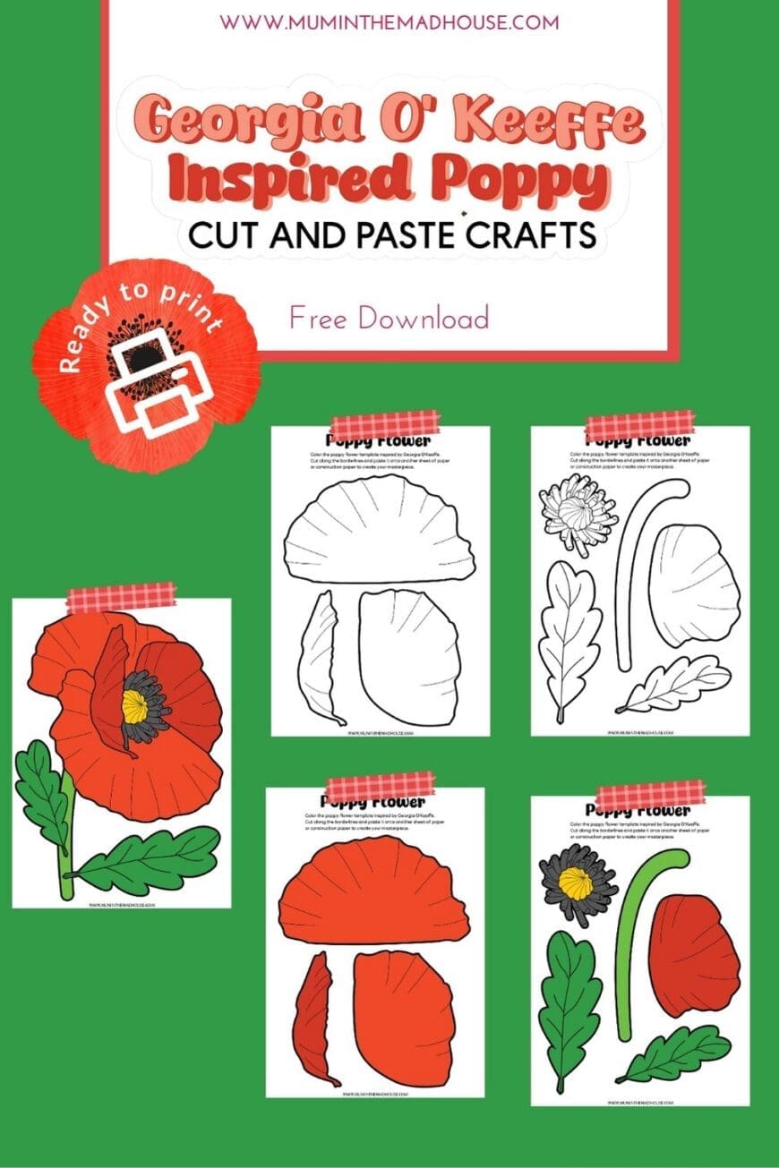 Georgia O’Keeffe Inspired Poppy Craft for Kids | Mum In The Madhouse