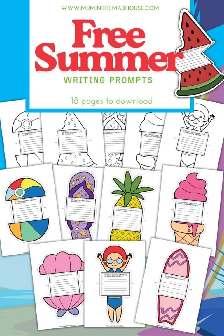 Summer Writing Crafts Free Printable – Fun Prompts for Kids