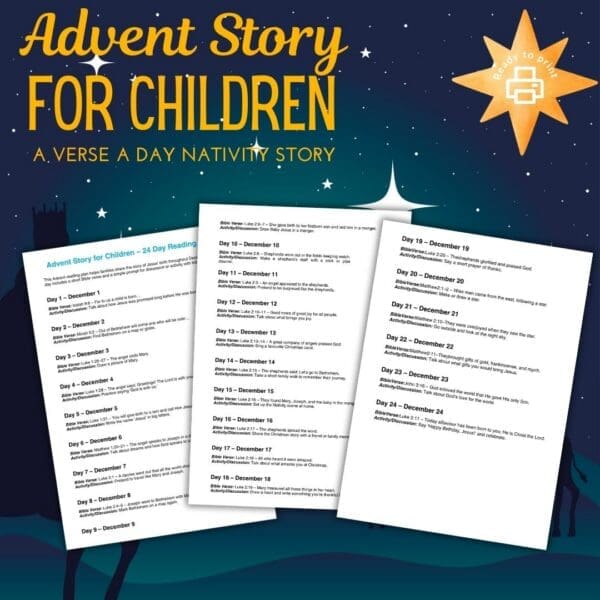 Free Advent Reading Plan for Children – 24 Days of the Christmas Story ...