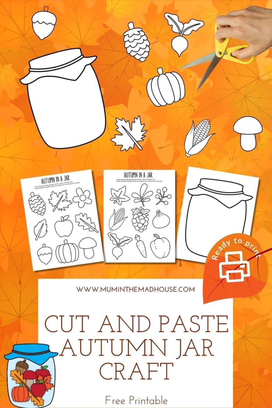 Free Autumn in a Jar Printable Craft for Kids