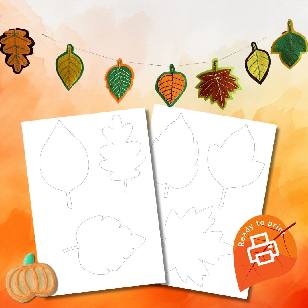 DIY Felt Leaf Garland with Free Leaf Template – Easy Autumn Craft