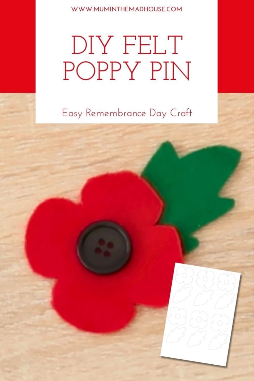 DIY Felt Poppy Pin Tutorial – Remembrance Day Craft for Kids