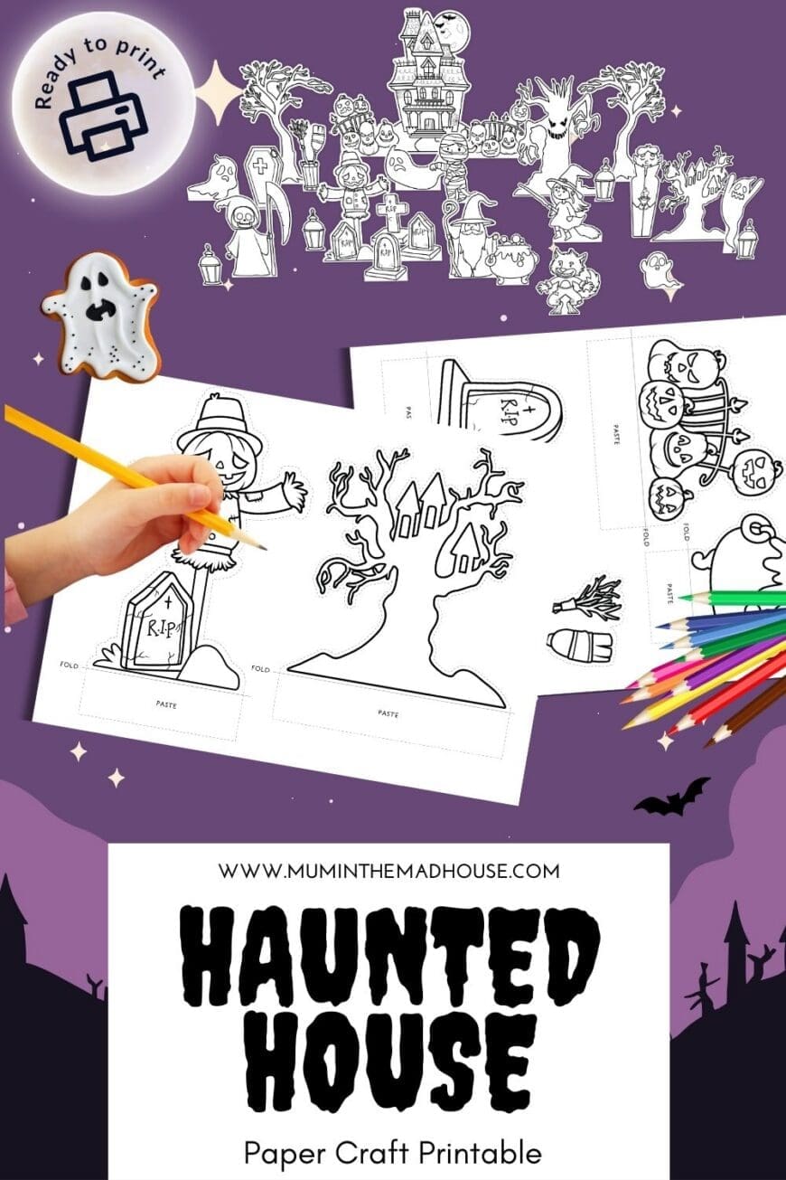 Free Printable Haunted House – Fun Halloween Paper Craft for Kids