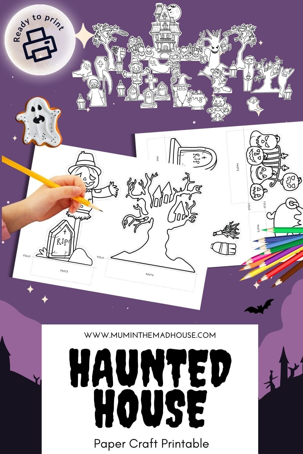 Free Printable Haunted House – Fun Halloween Paper Craft for Kids