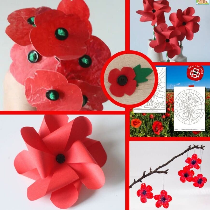 Creative Poppy Crafts & Printables for Remembrance Day