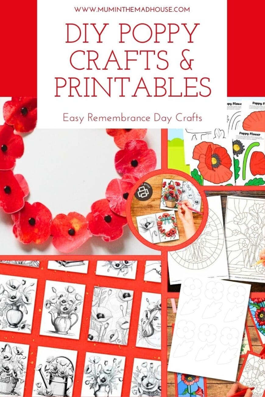 Creative Poppy Crafts & Printables for Remembrance Day