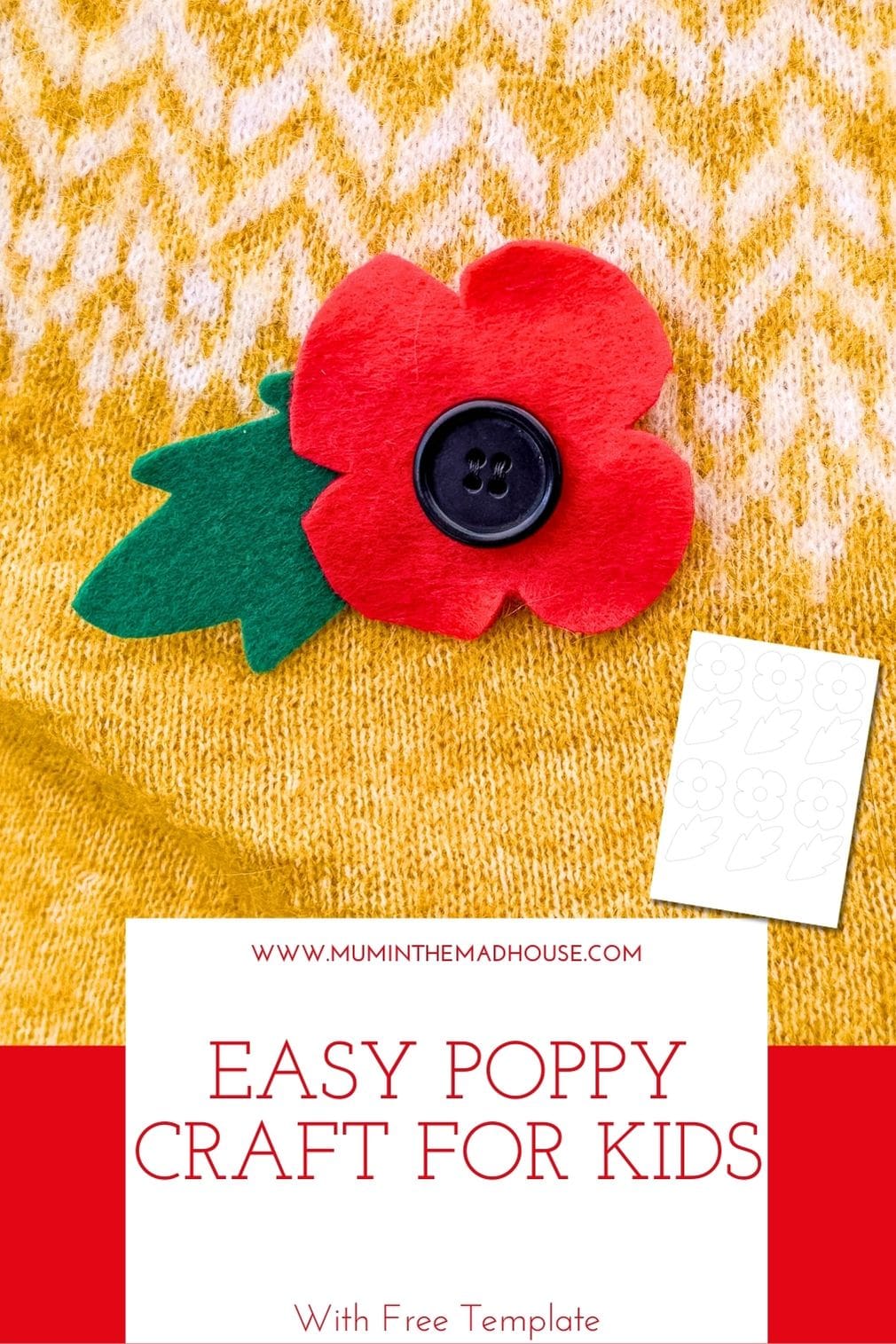 DIY Felt Poppy Pin Tutorial – Remembrance Day Craft for Kids