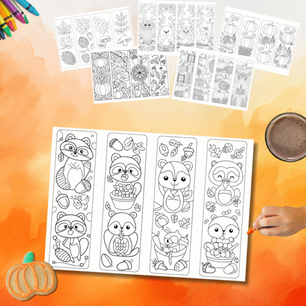 Free Autumn Bookmarks to Colour – Fun Printable for Kids