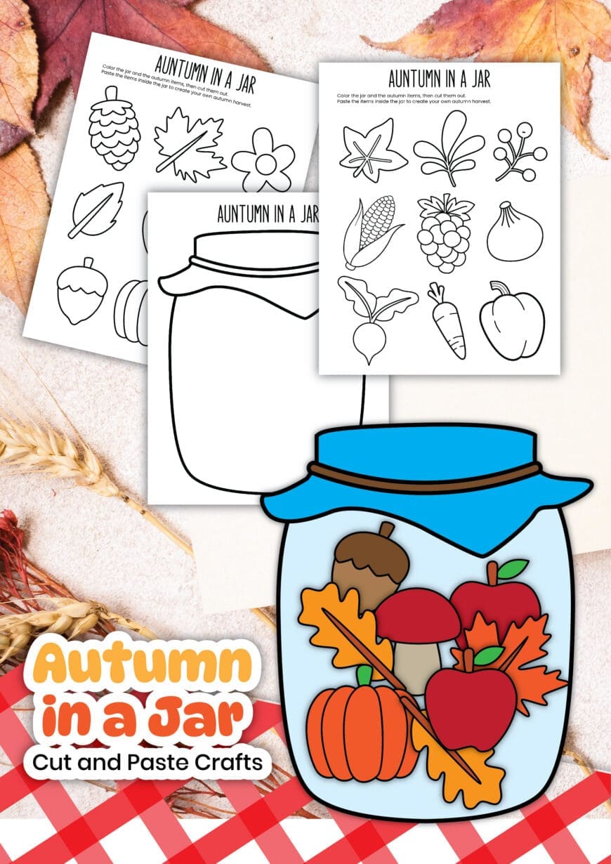 Free Autumn in a Jar Printable Craft for Kids