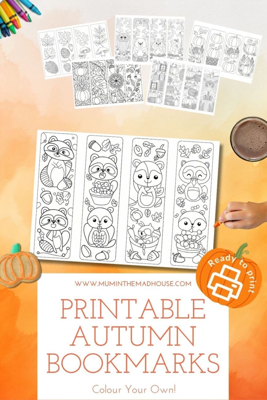 Free Autumn Bookmarks to Colour – Fun Printable for Kids