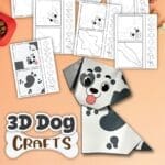 3D Dog Origami Craft – Free Printable Paper Dog for Kids