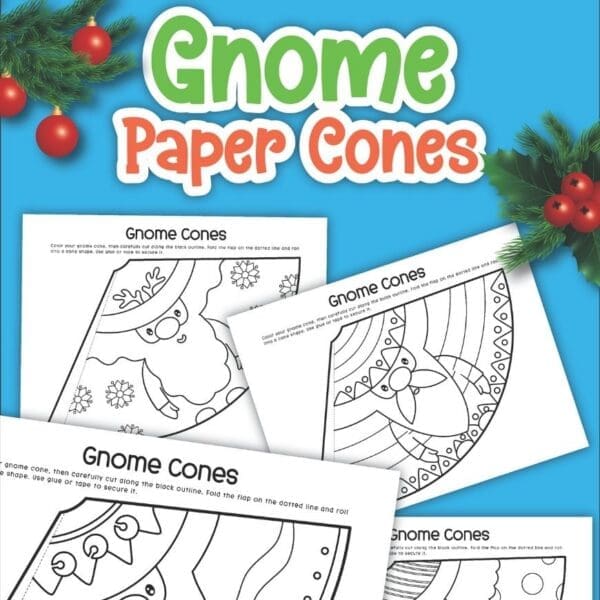 Free Gnome Cone Hats Printable Craft for Kids