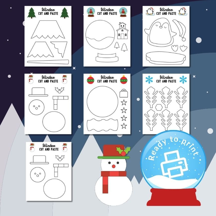 Winter Cut and Paste Craft – Fun Winter Activity for Kids | Mum In The ...