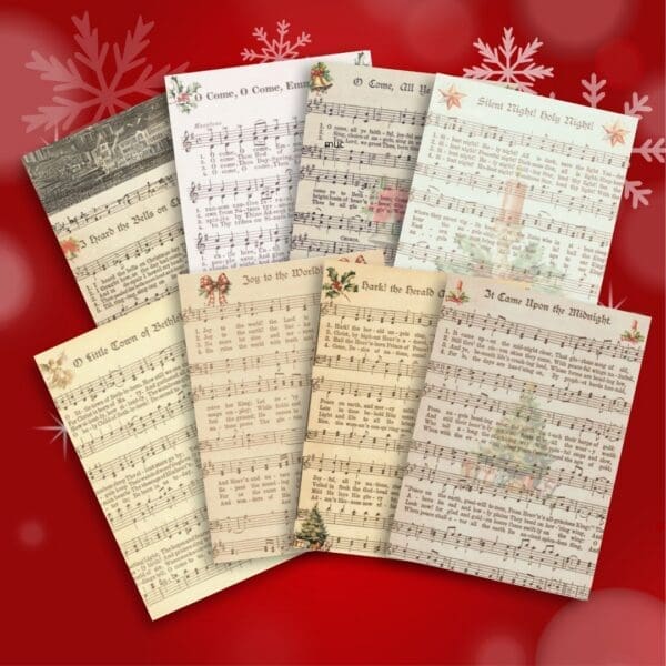 Free Vintage Christmas Sheet Music Printable Set 🎶 | Mum In The Madhouse