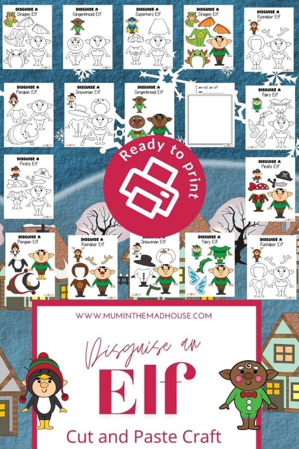 Disguise an Elf Printable – Free Christmas Cut and Paste Craft for Kids