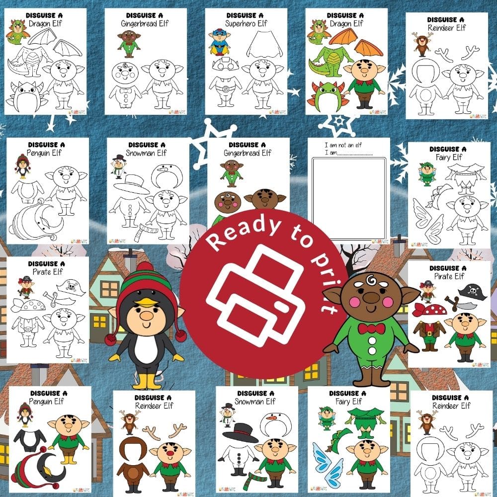Disguise an Elf Printable – Free Christmas Cut and Paste Craft for Kids