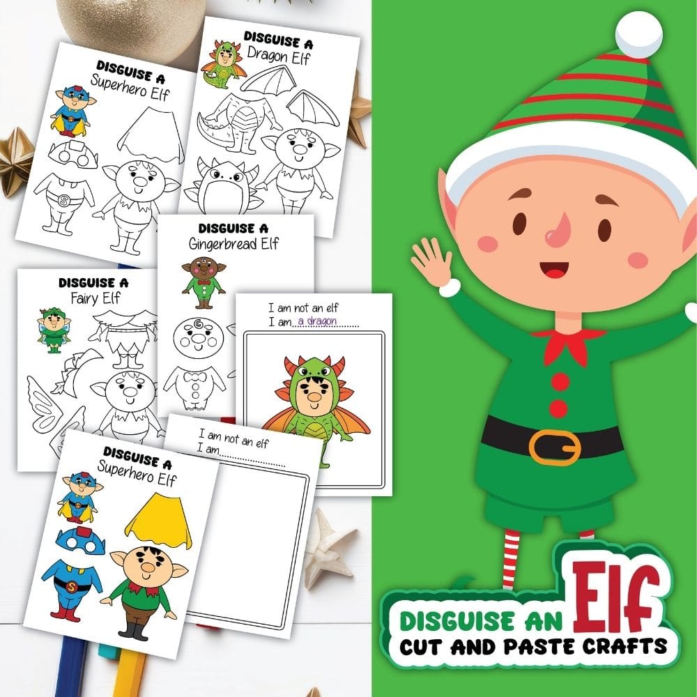 Disguise an Elf Printable – Free Christmas Cut and Paste Craft for Kids
