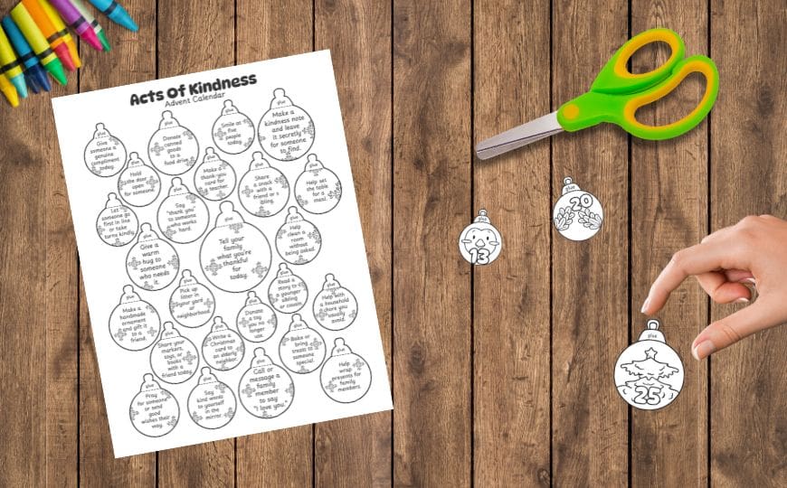 Free Acts of Kindness Advent Calendar Printable