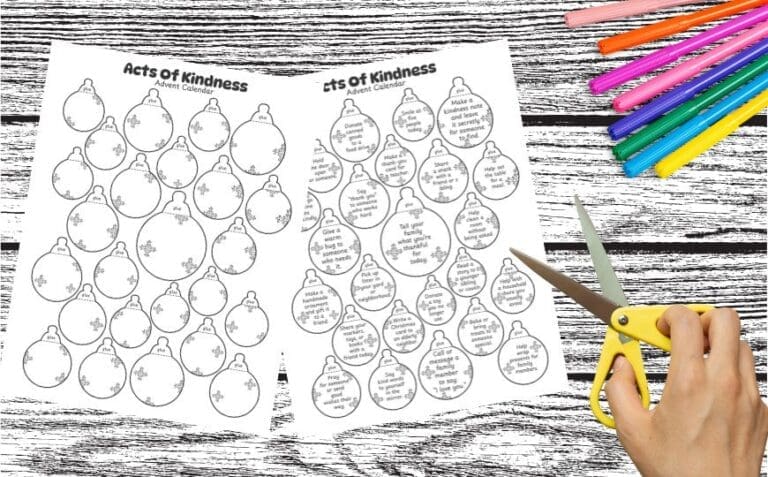 Free Acts of Kindness Advent Calendar Printable