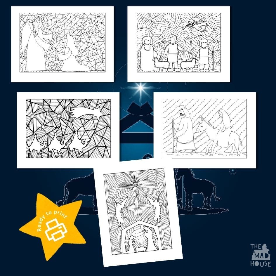 Free Bible Nativity Colouring Pages for Kids (Print at Home)