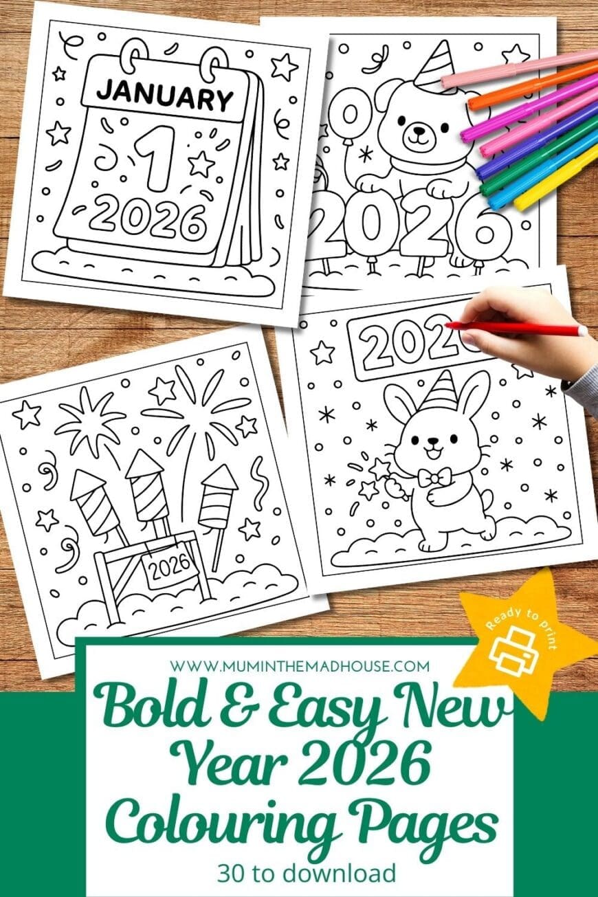 Free Happy New Year 2026 Colouring Pages (Bold & Easy) | Mum In The ...
