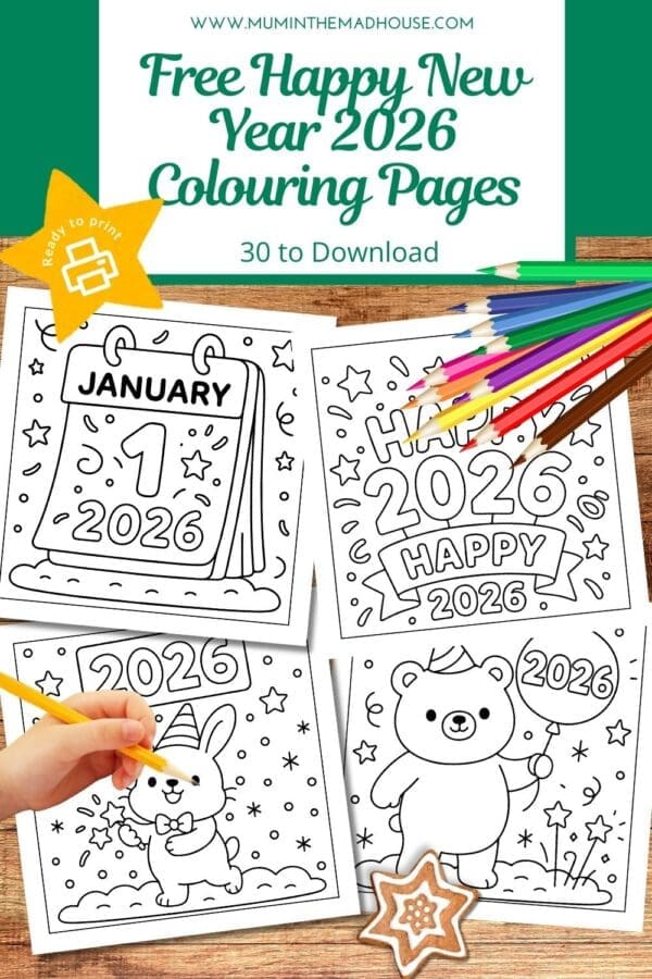 Free Happy New Year 2026 Colouring Pages (Bold & Easy) | Mum In The ...