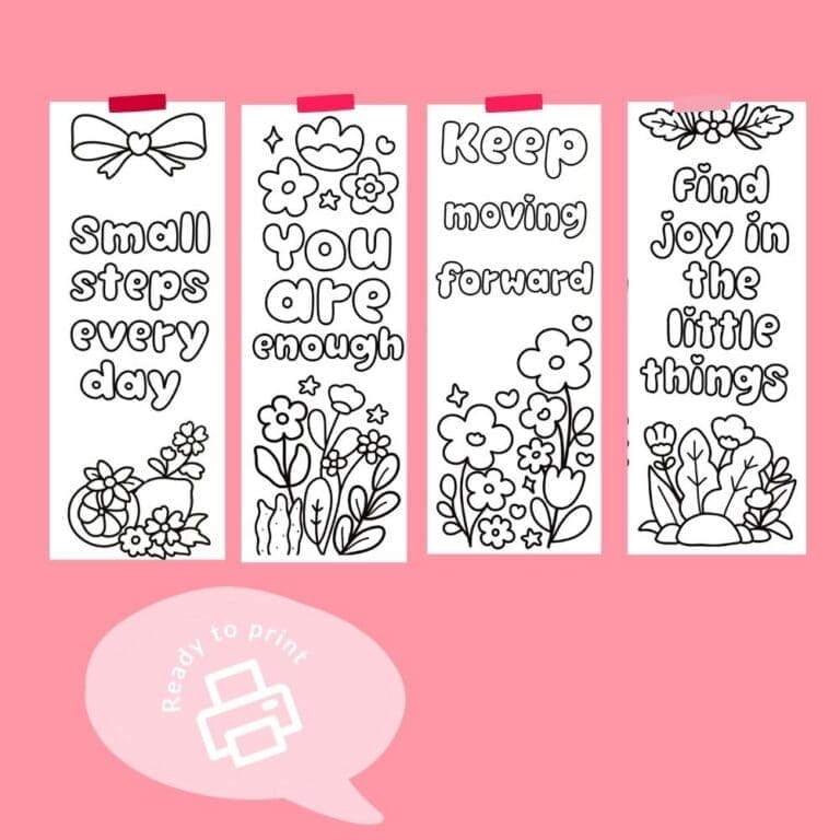 Free Inspirational Quote Bookmarks to Colour | Mum In The Madhouse