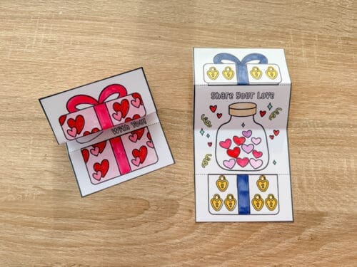 Free Printable Valentine’s Day Surprise Cards for Kids (Colour-In Craft)