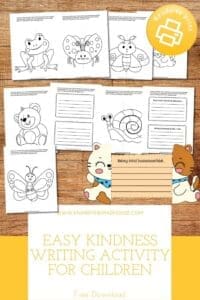 Kindness Writing Prompts Printable for Kids | Fun SEL Activity