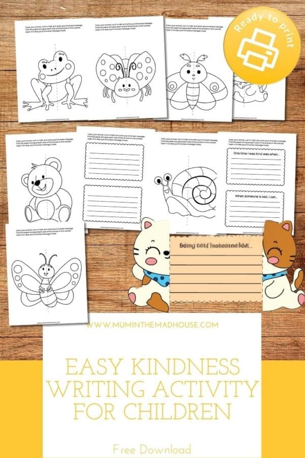 Kindness Writing Prompts Printable for Kids | Fun SEL Activity