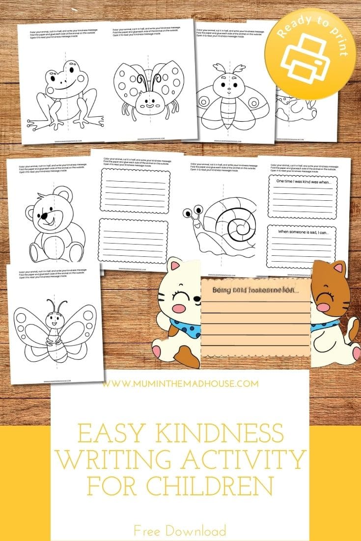 Kindness Writing Prompts Printable for Kids | Fun SEL Activity