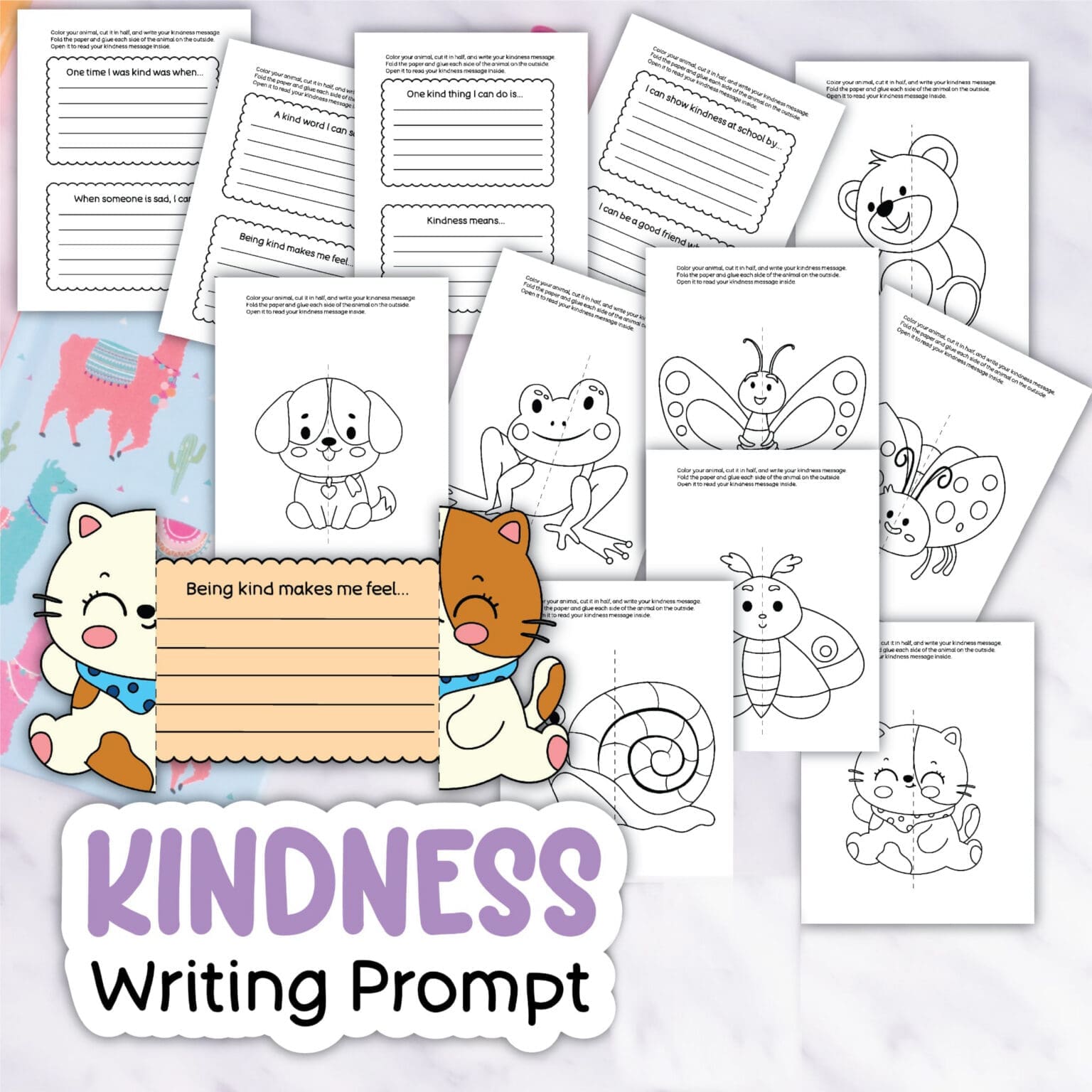 Kindness Writing Prompts Printable for Kids | Fun SEL Activity