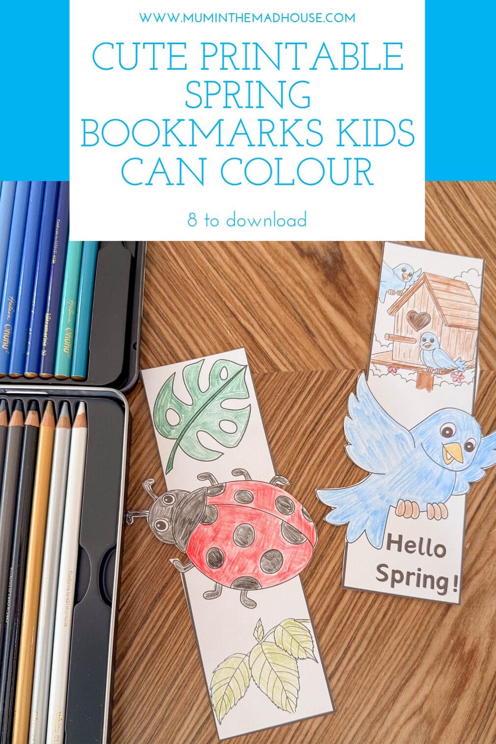 Free Spring Bookmarks to Colour In Printable for Kids | Mum in the Madhouse