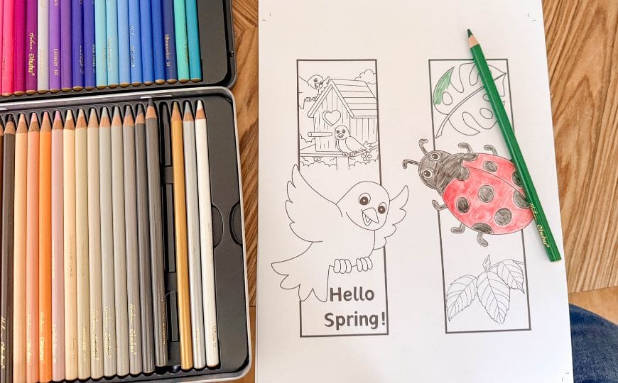 Free Spring Bookmarks to Colour In Printable for Kids | Mum in the Madhouse