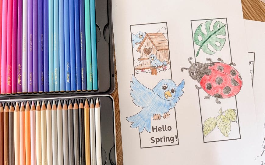 Free Spring Bookmarks to Colour In Printable for Kids | Mum in the Madhouse