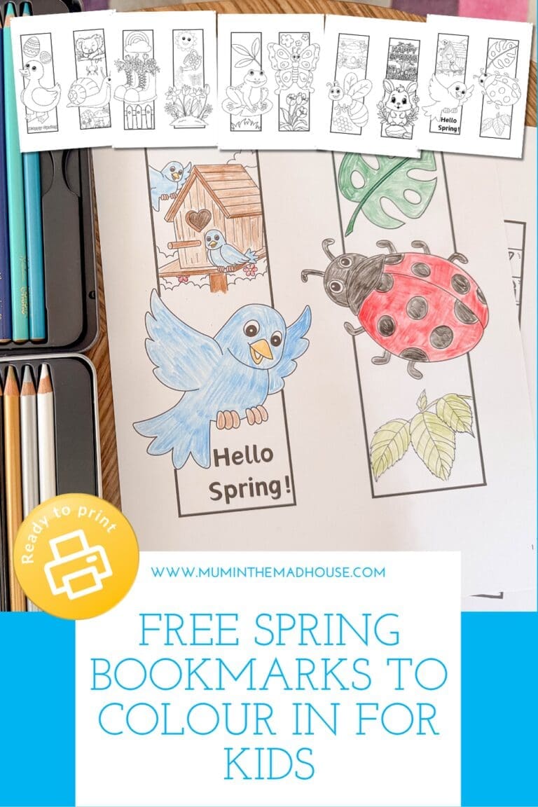 Free Spring Bookmarks to Colour In Printable for Kids | Mum in the Madhouse