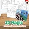 Free Reverse Perspective Art Printable for Kids | 3D Optical Illusion Craft